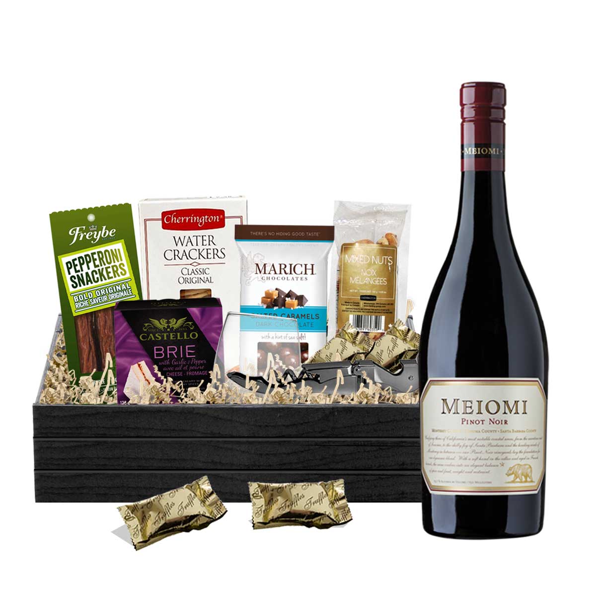 Meiomi Pinot Noir 750ml Gift Basket – tagliquorstores.com